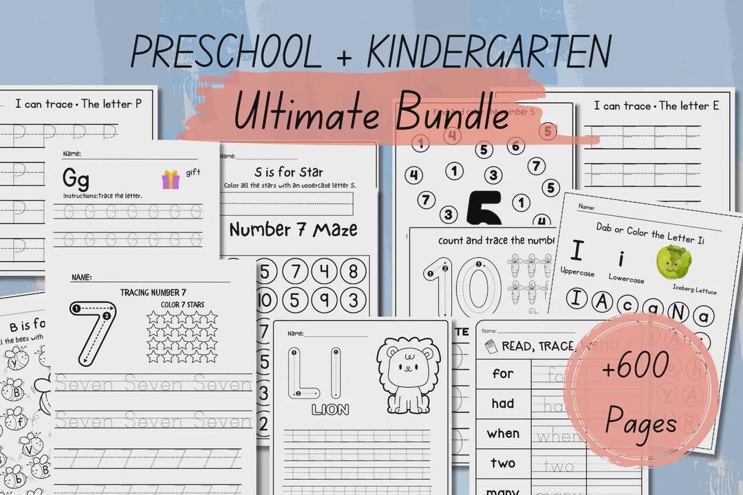 Kids Learning Bundle 99500+ Coloring Pages Worksheets Activities - Etsy