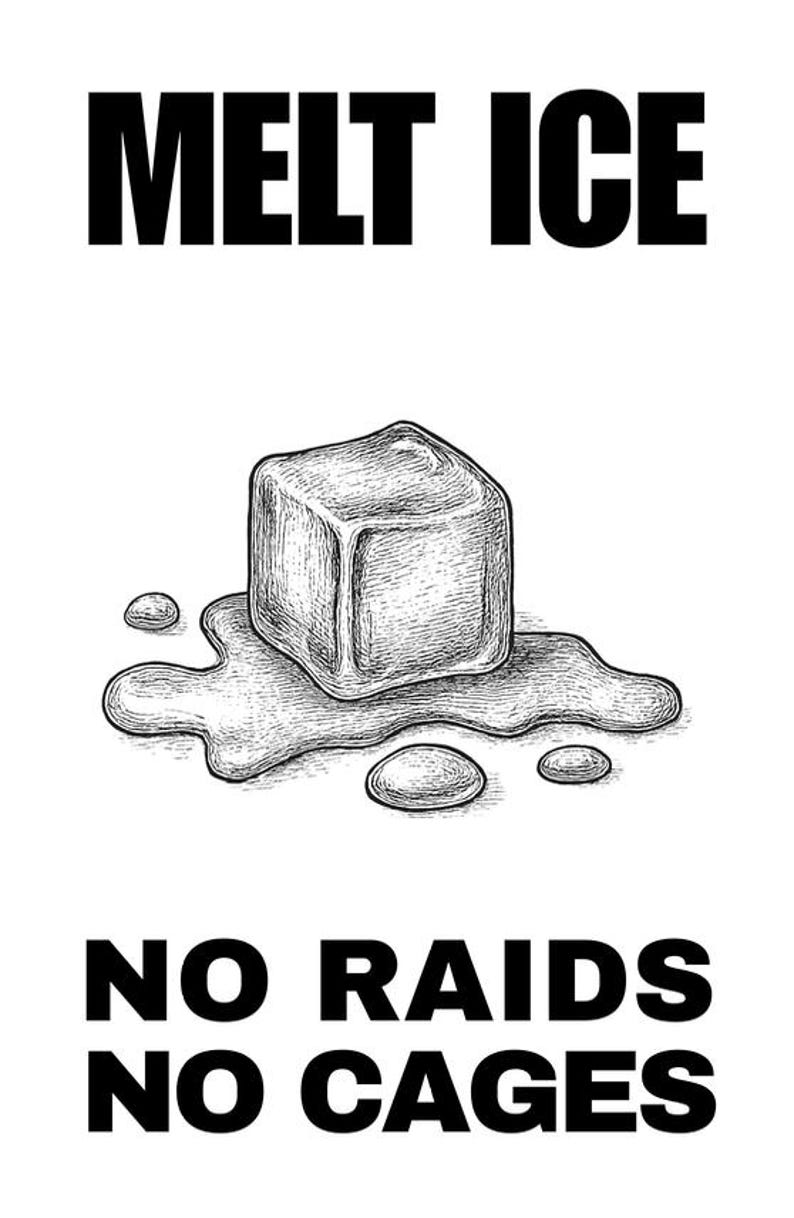 Printable Protest Sign – Instant Download – Melt ICE – No Raids No ...