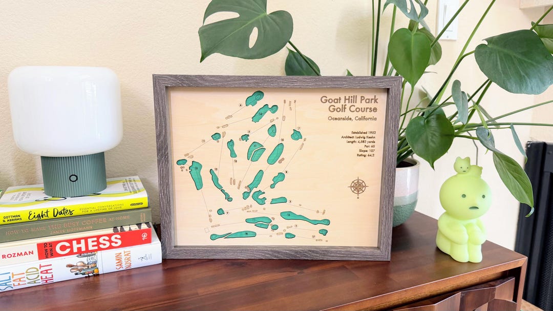 Goat Hill Park Golf Course | Premium 3D Layered Wood Golf Course Map ...