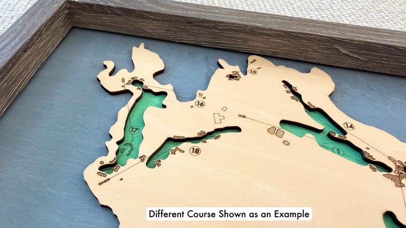 Pete Dye Stadium Golf Course Map | 3D Layered Wood, Customizable Gift ...