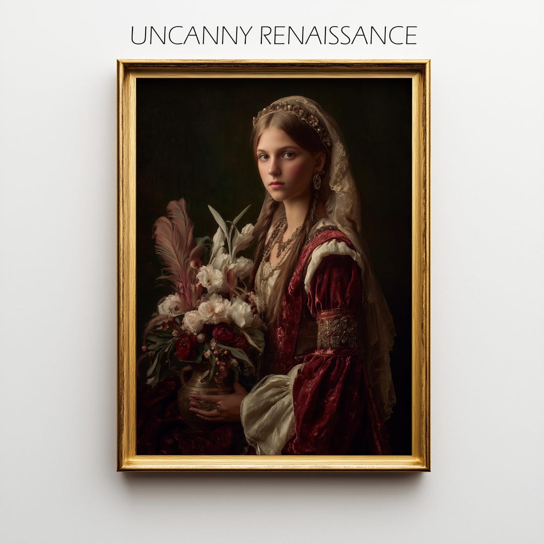 Printable Renaissance-inspired Portrait - Romantic Vintage Wall Art ...