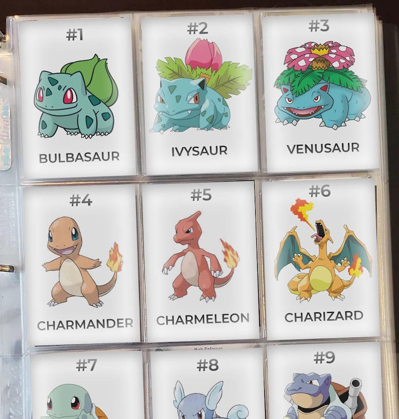 Pokémon National Pokédex 1-1025 Card Placeholders Binder Pages Trading ...