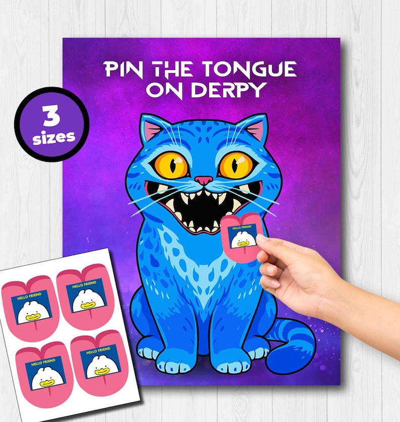 K-pop Demon Hunter Pin the Tongue on Derpy | Party Printable Birthday ...