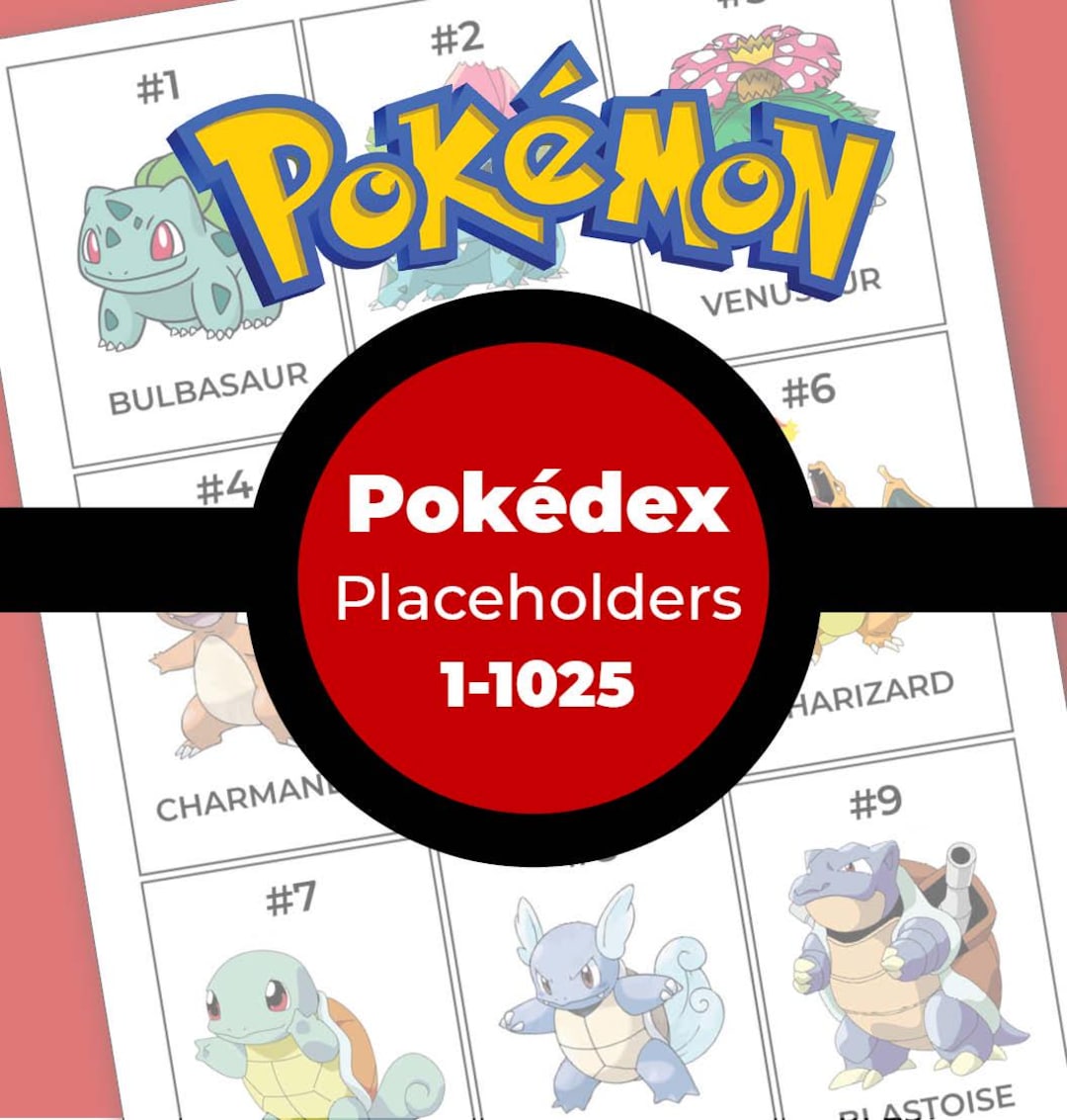 Pokémon National Pokédex 1-1025 Card Placeholders Binder Pages Trading ...