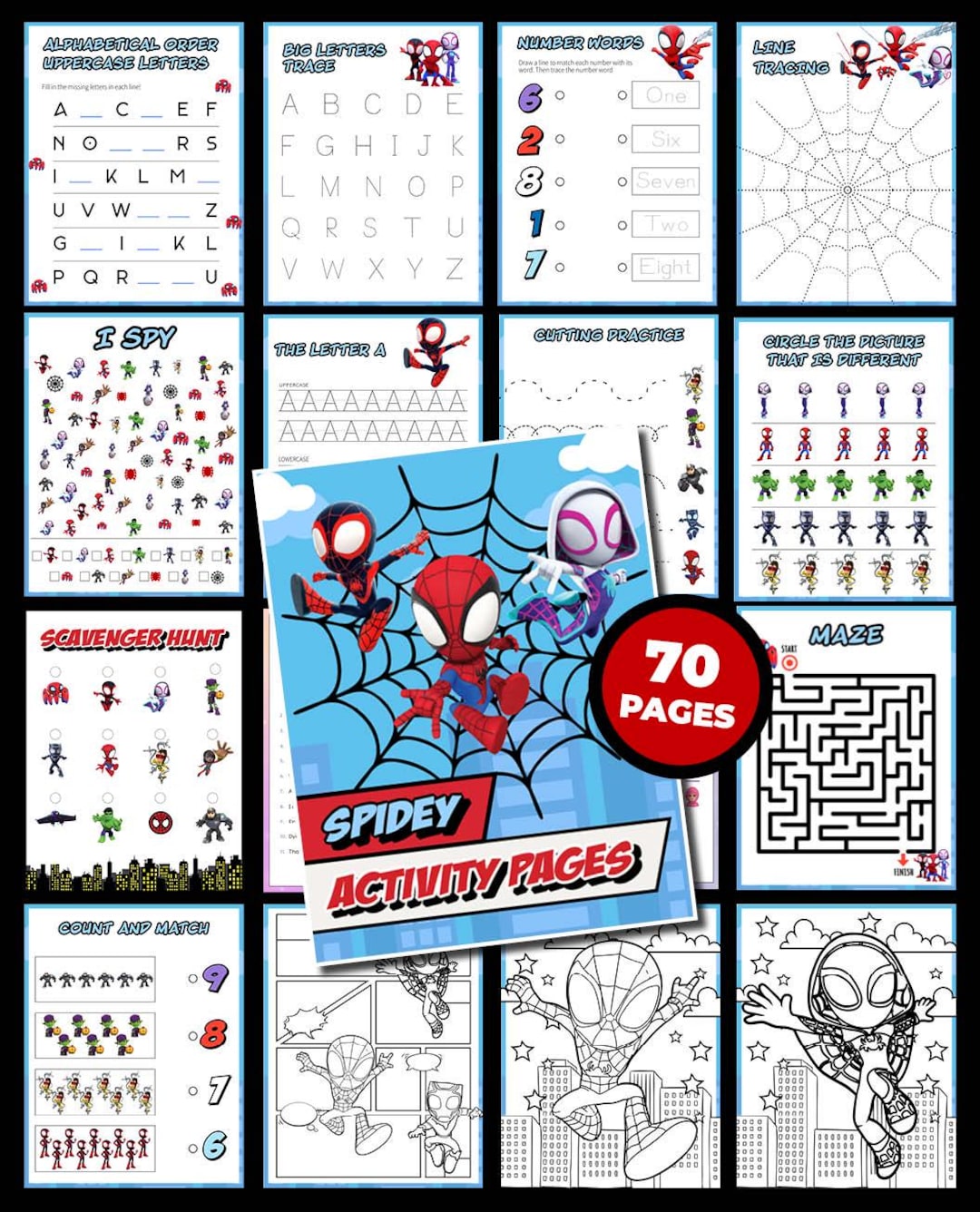 Spidey Activities Game Busy Book | Amazing Preschool Activity ...