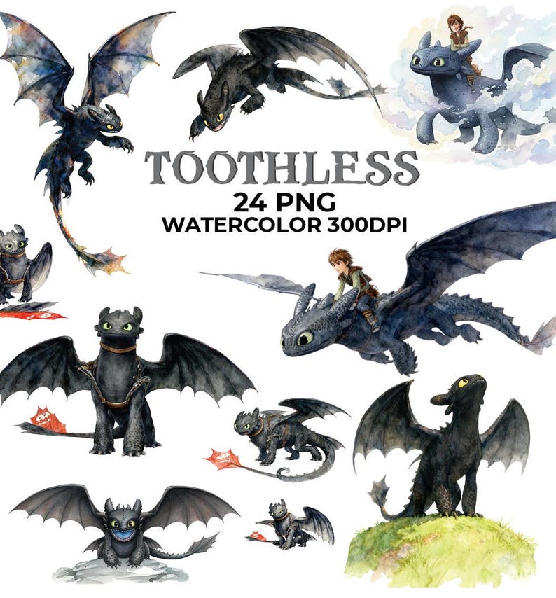 Toothless Clipart Png Unique Party Watercolor Night Fury How to Train ...