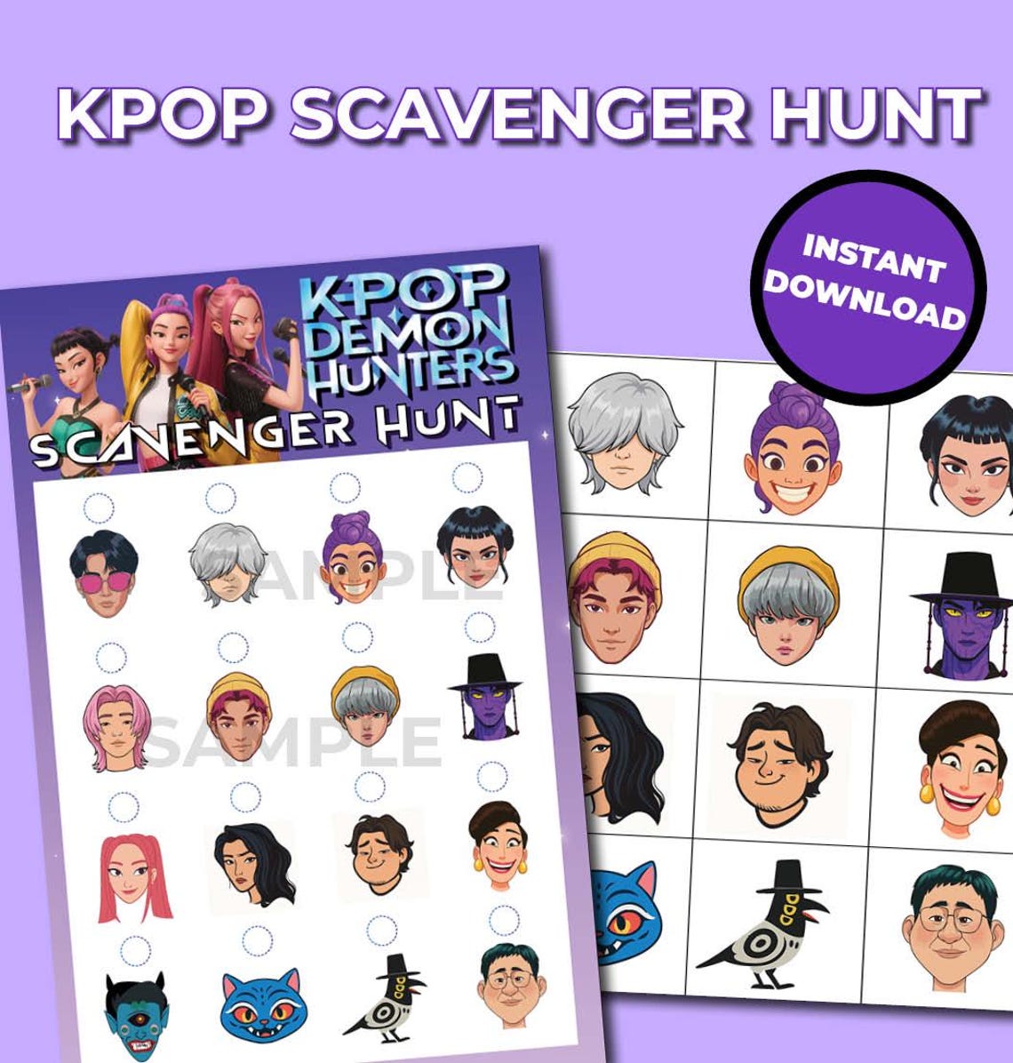 K-pop Demon Hunters Party Activities Games | Fortune Teller | Bingo ...