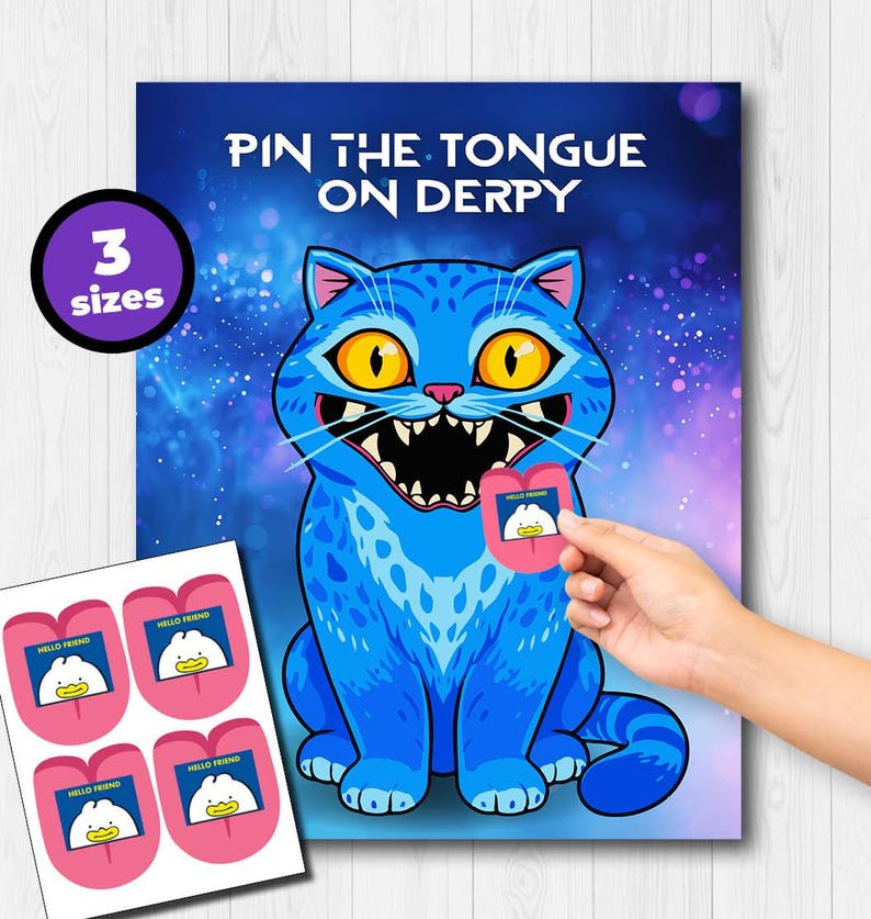 K-pop Demon Hunter Pin the Tongue on Derpy | Party Printable Birthday ...