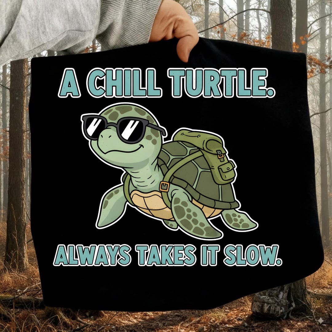Chill Turtle PNG | Funny Turtle Quote Design | Slow Life Humor ...