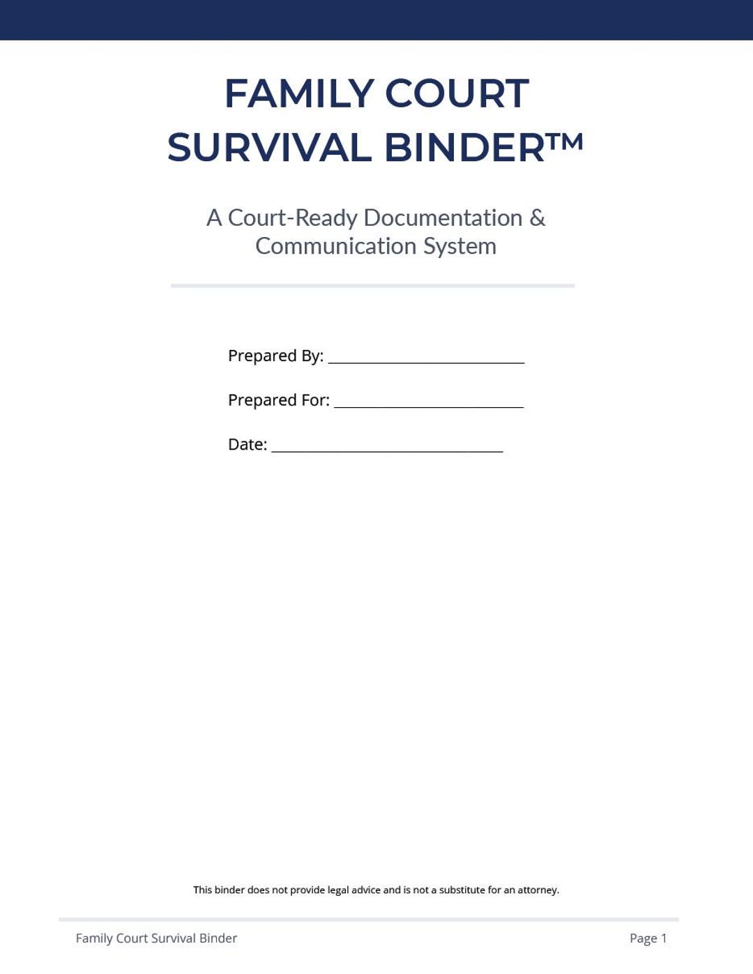 Family Court Survival Binder - Etsy