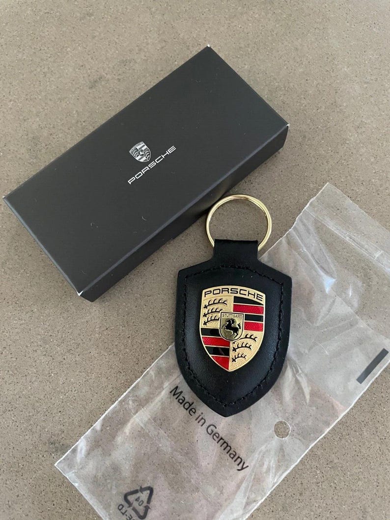 Porsche Leather Keychain – Black Key Ring, Made in Germany, Car ...