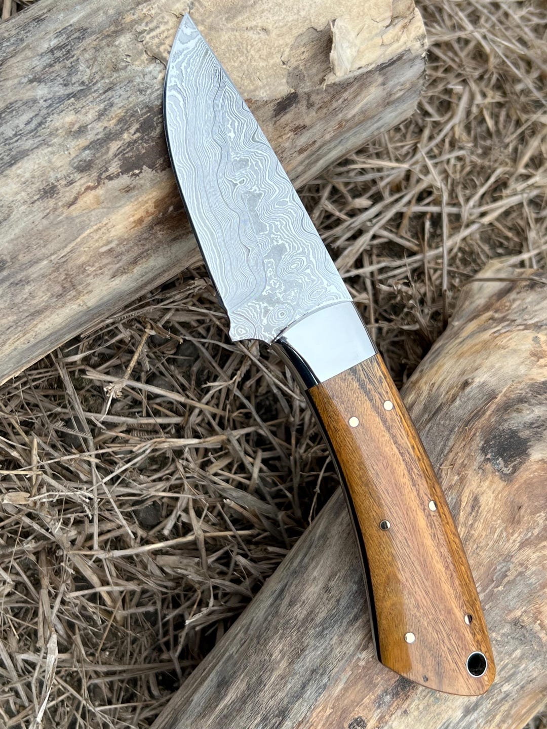 EDC Damascus Blade Hand Forged Utility Knife - Etsy