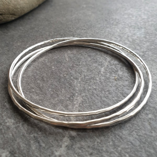 Sterling Silver Bangle Bracelet Set - Etsy