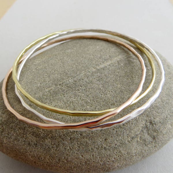 Mixed Metal Bangle - Etsy