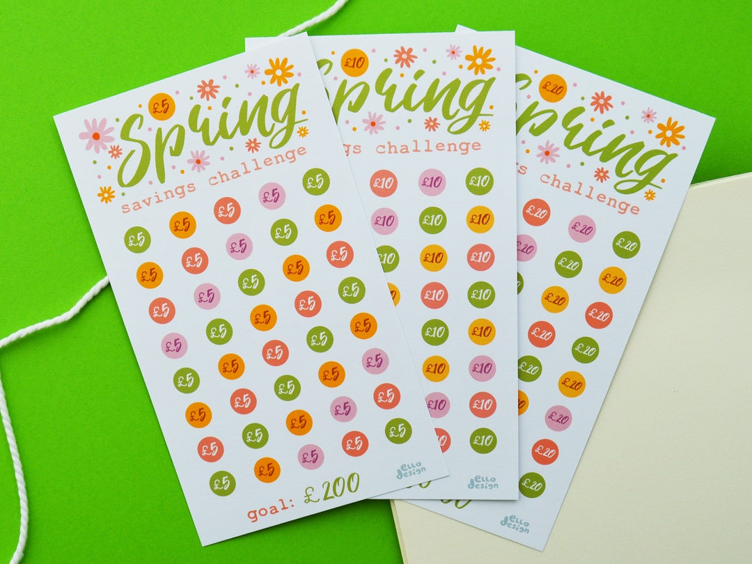 Spring Seasonal Money Saving Challenge Cash Stuffing Mini Budgeting ...