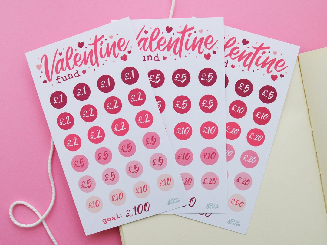 Valentine's Day Money Saving Challenge Love Cash Stuffing Mini ...
