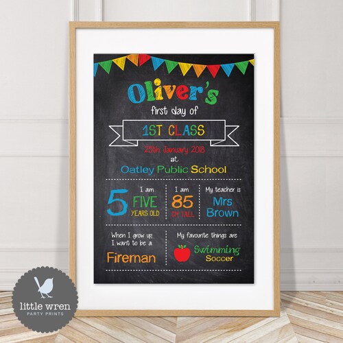 Editable First Day of School Poster DIGITAL FILE Printable - Etsy