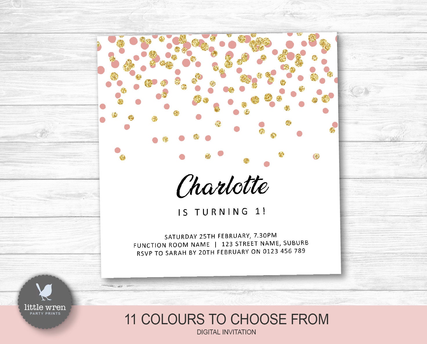 Metallic Birthday Party Invitation Black Gold Invitation - Etsy Australia