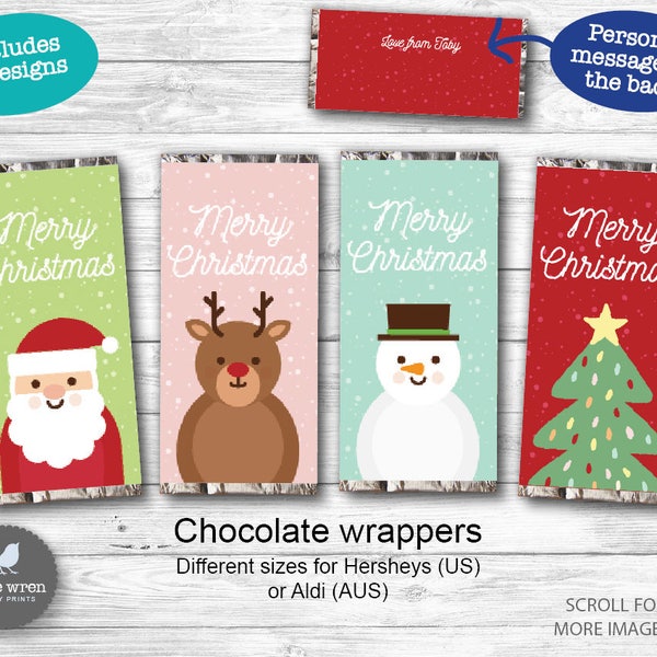 Christmas Chocolate Wrapper - Etsy Australia