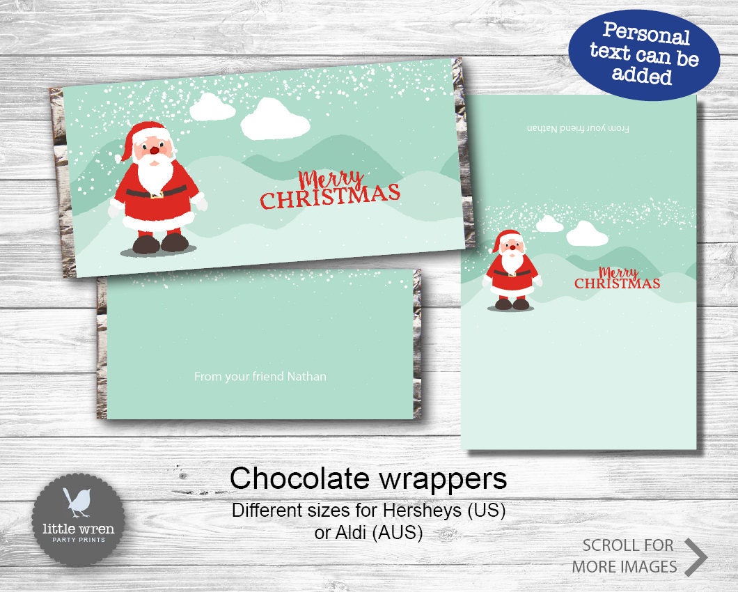 Christmas Printable Chocolate Wrapper Teacher Gift Candy | Etsy