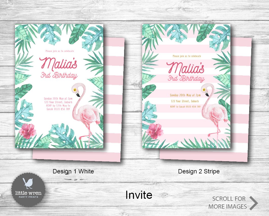 Flamingo Party Invitation, Flamingo Birthday, Flamingo Invite, Hawaiian ...