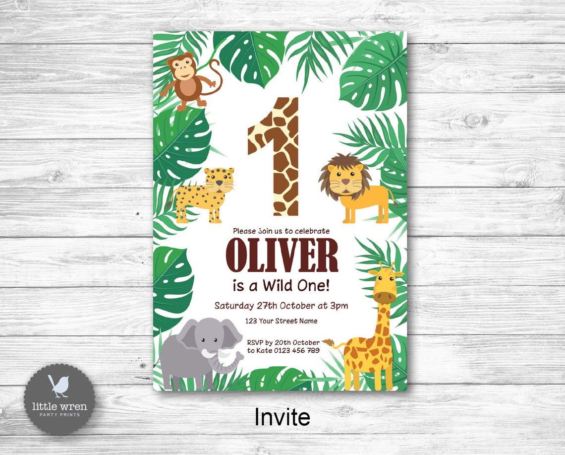 Jungle Invitation Jungle Invite Tropical Invitation Jungle | Etsy