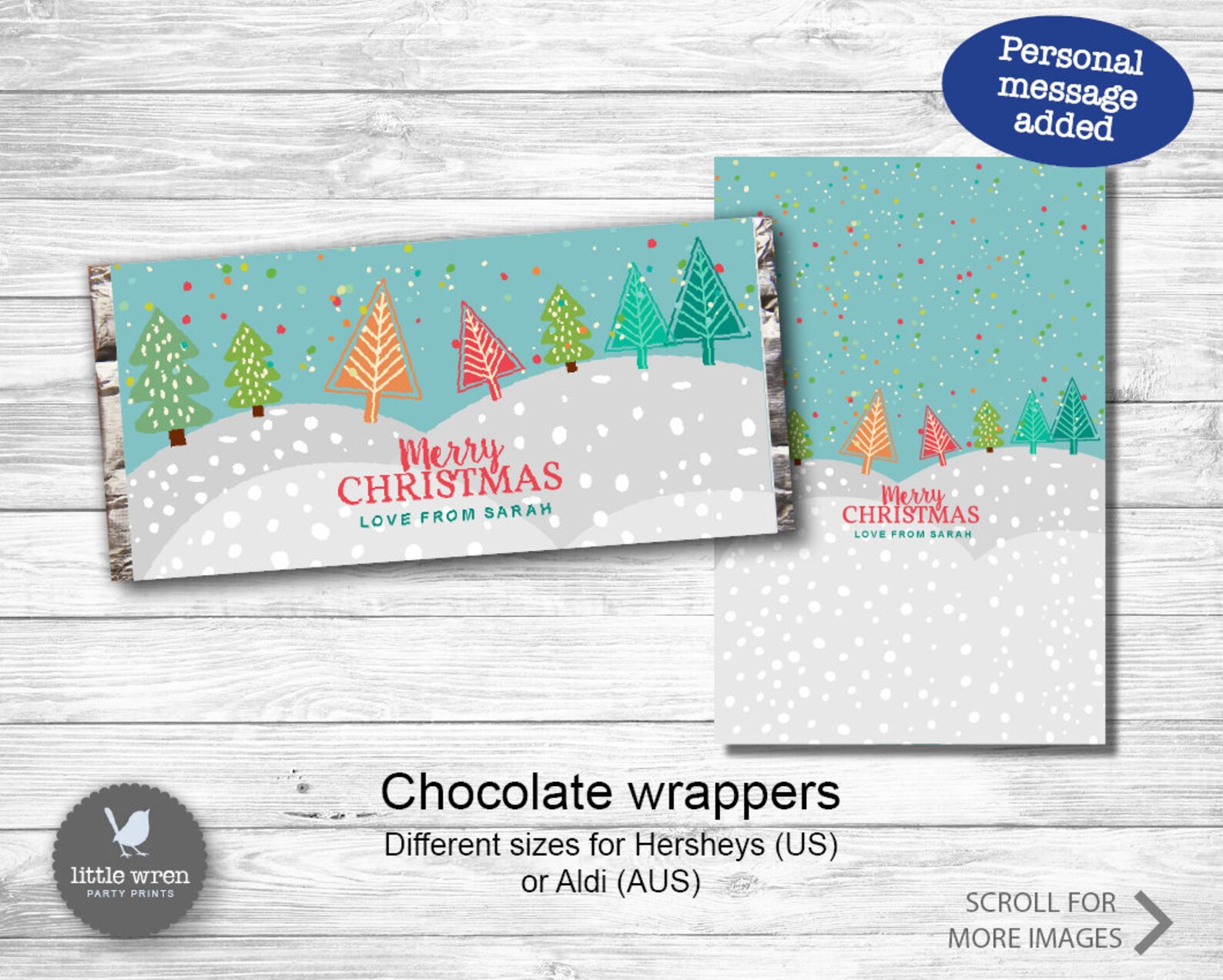 Christmas Printable, Chocolate Wrapper, Teacher Gift, Candy Wrap, Merry ...