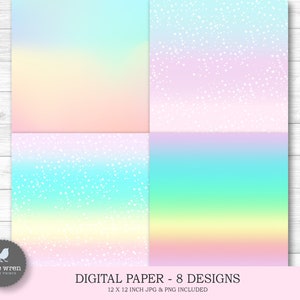 Rainbow Glitter Digital Paper, INSTANT DOWNLOAD, Rainbow Background ...