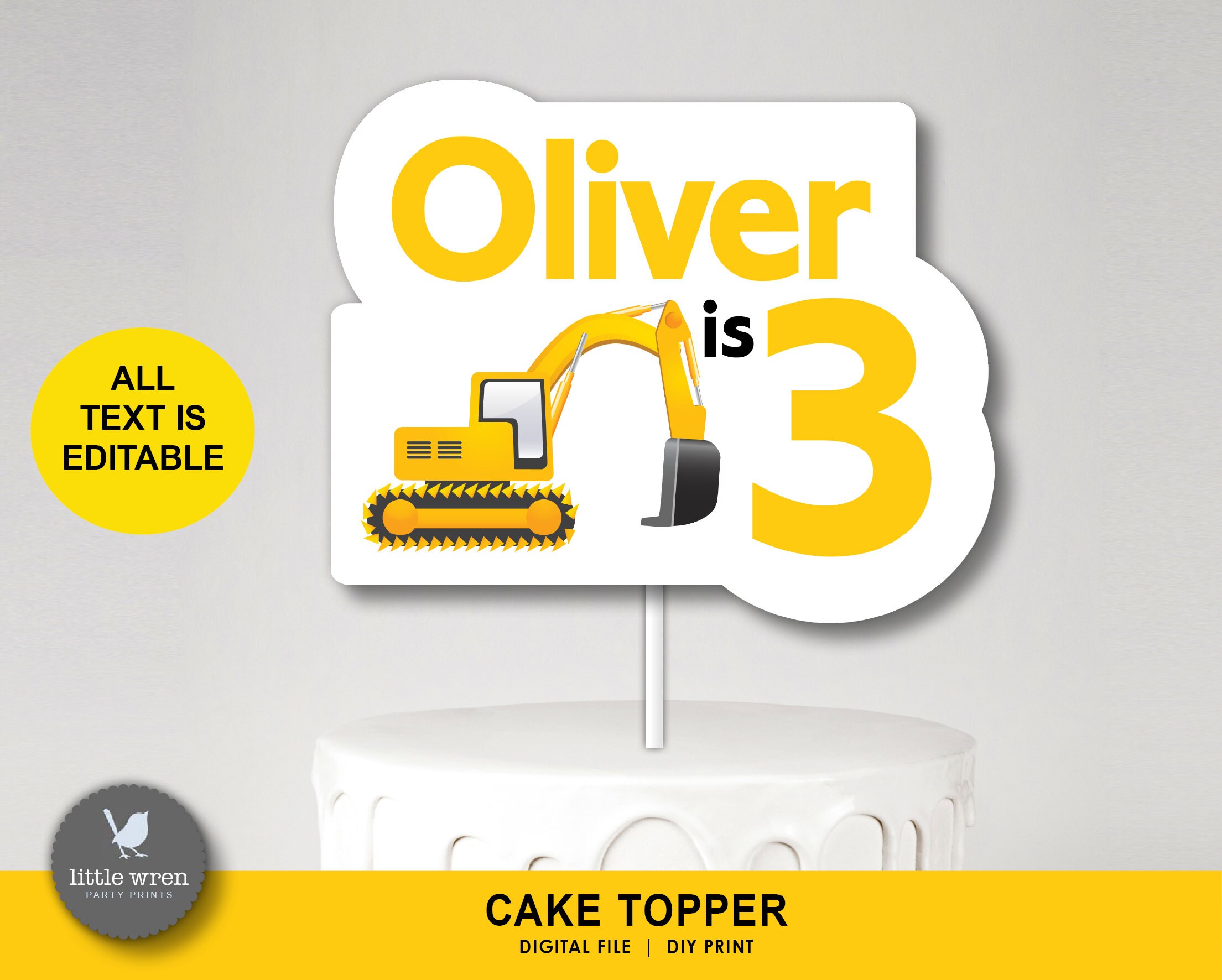 Construction Cake Topper, Construction Cake Sign, Cake Custom Cake ...