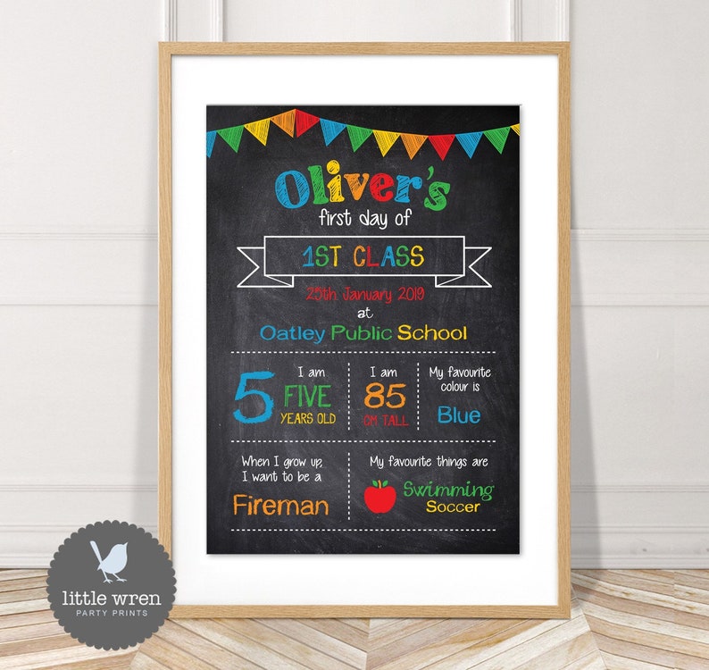 School milestone board INSTANT DOWNLOAD First day of school | Etsy