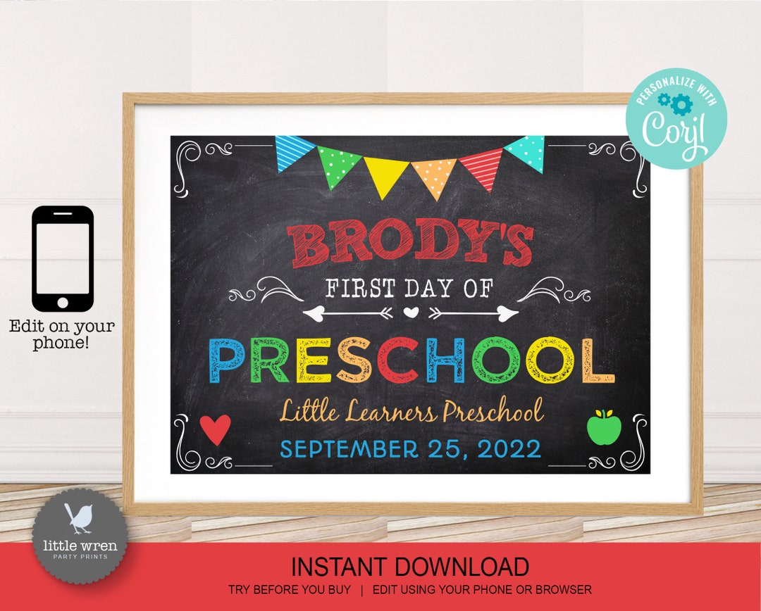 Back to School Poster, INSTANT DOWNLOAD, First Day of School ...