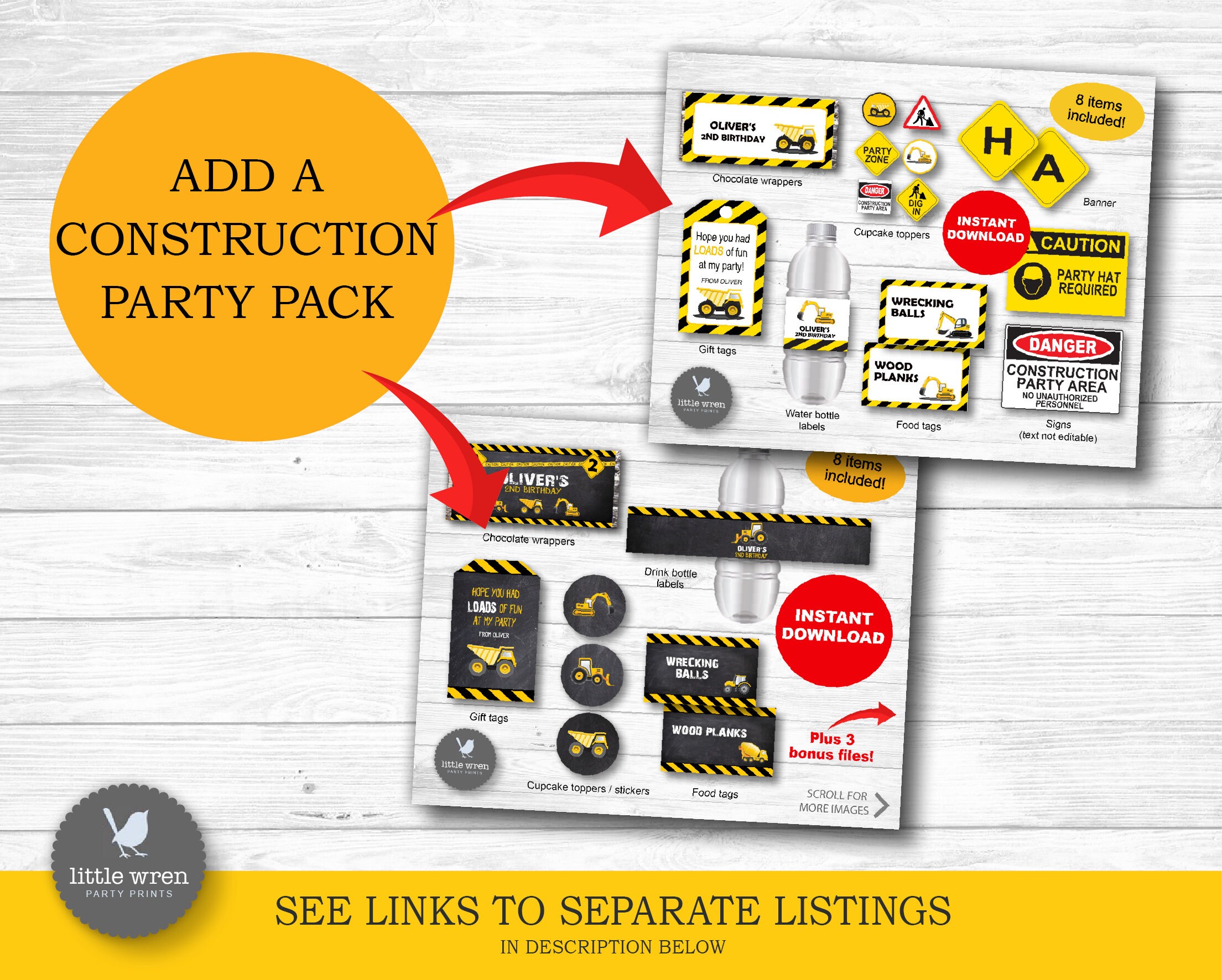 Construction Party Water Bottle Labels, INSTANT DOWNLOAD, Drink Bottle ...