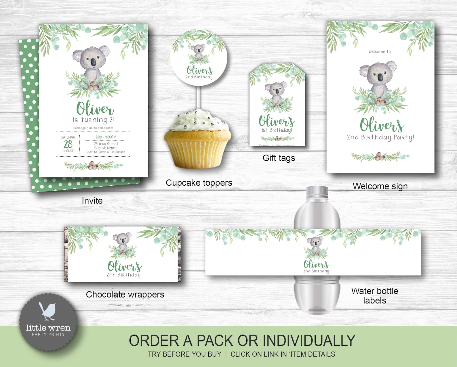Koala Birthday Party Decorations INSTANT DOWNLOAD Welcome | Etsy