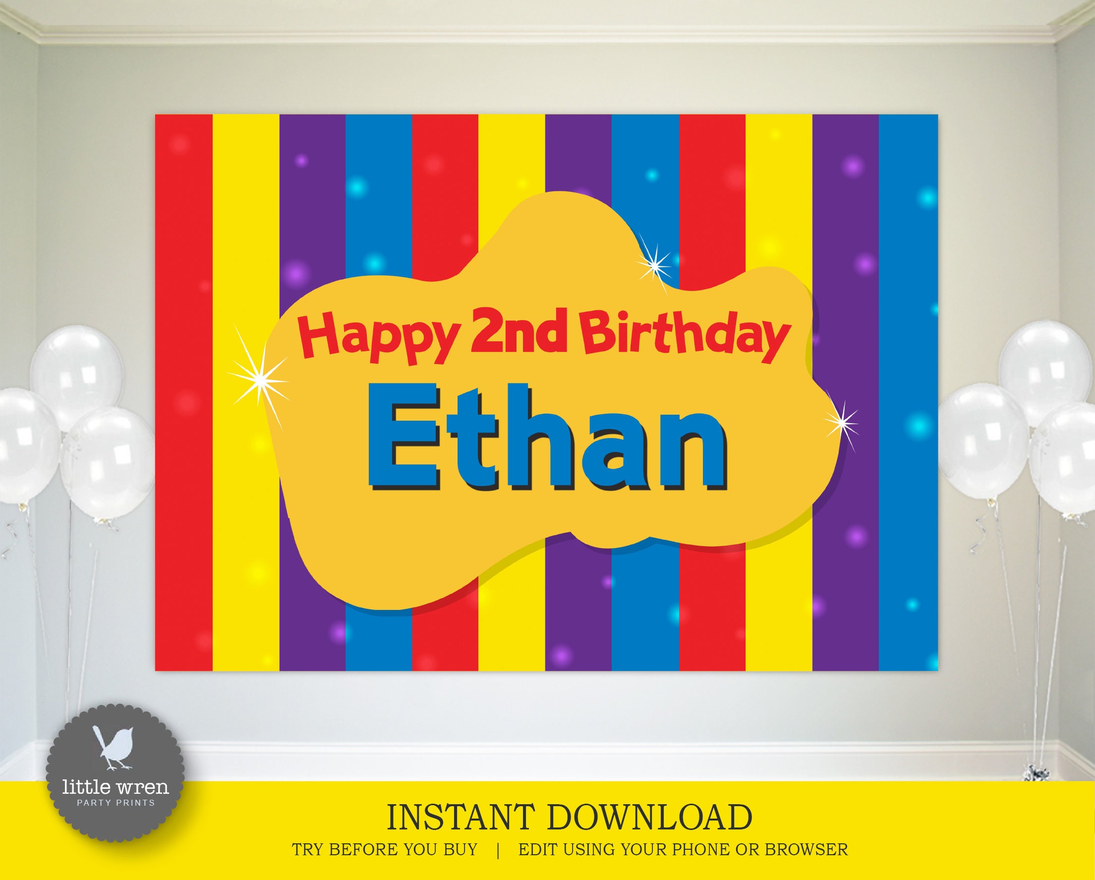 The Wiggles Backdrop, INSTANT DOWNLOAD, Wiggles Poster, Wiggles Banner ...