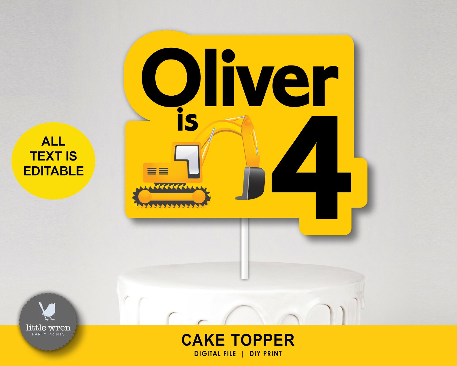 Construction Cake Topper Construction Cake Sign Cake Custom - Etsy ...