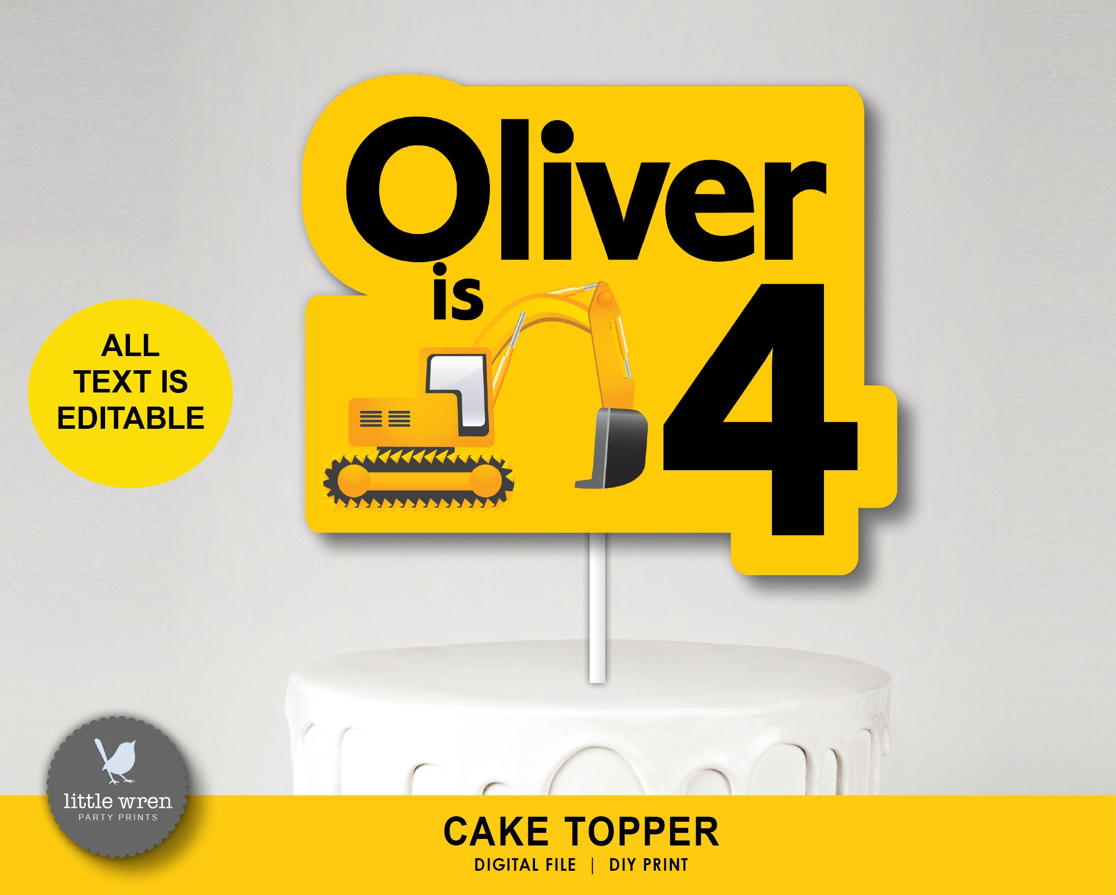 Construction Cake Topper, Construction Cake Sign, Cake Custom Cake ...