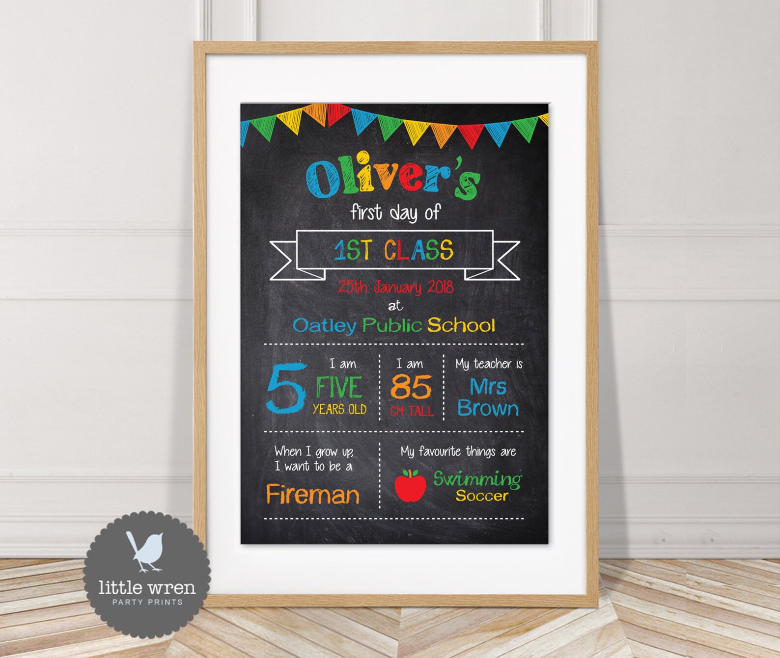 School Milestone Board, INSTANT DOWNLOAD, First Day of School Poster ...