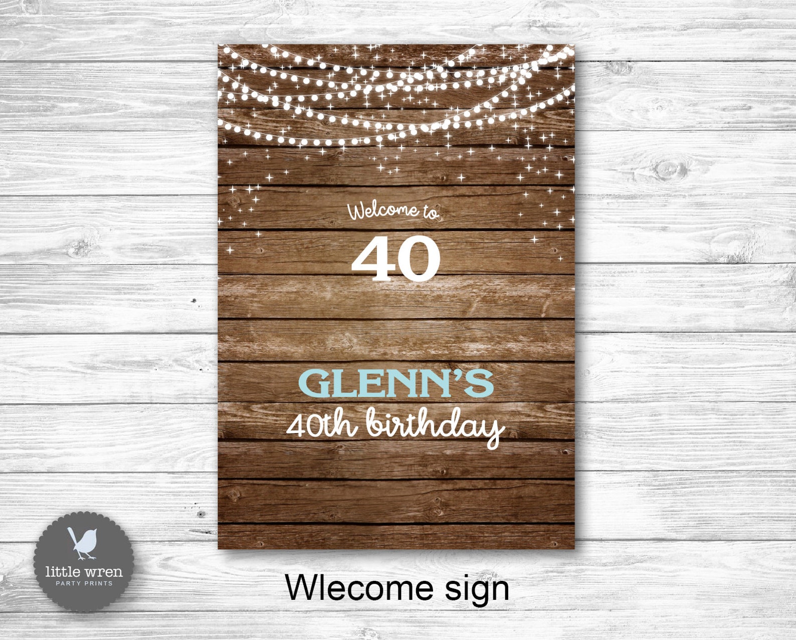 Rustic Invite, Fairy Lights Invitation, 30th Birthday, 40th Birthday ...