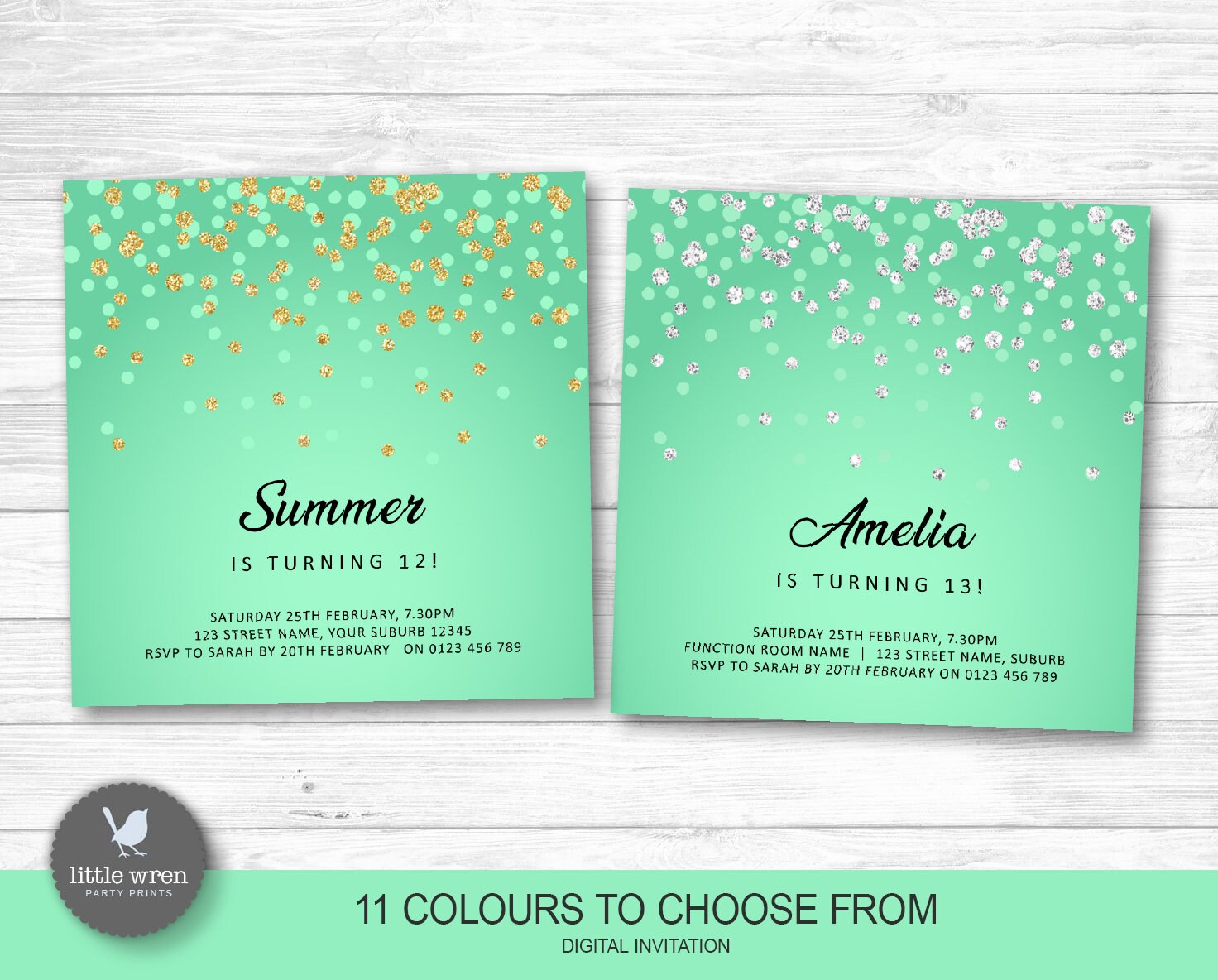 Metallic Birthday Party Invitation Black Gold Invitation - Etsy Australia