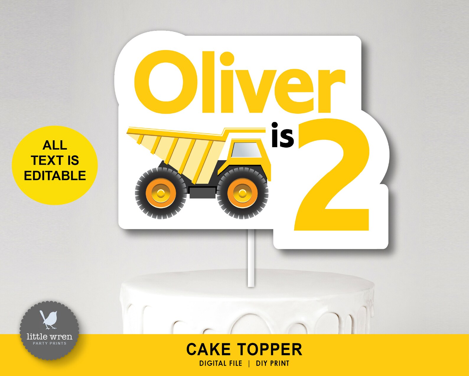 Construction Cake Topper, Construction Cake Sign, Cake Custom Cake ...