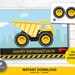 Construction Pin the Wheel on the Dump Truck, INSTANT DOWNLOAD, Banner ...