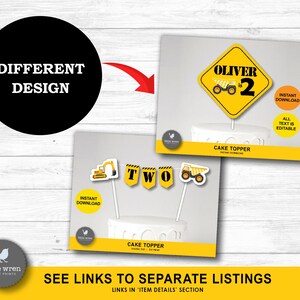 Construction Cake Topper, Cake Bunting, Cake Sign, Custom Cake Topper ...