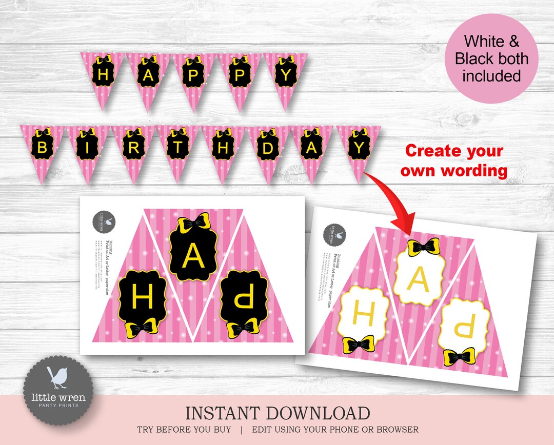 Emma Wiggle Bunting, INSTANT DOWNLOAD, Banner, Happy Birthday Sign ...