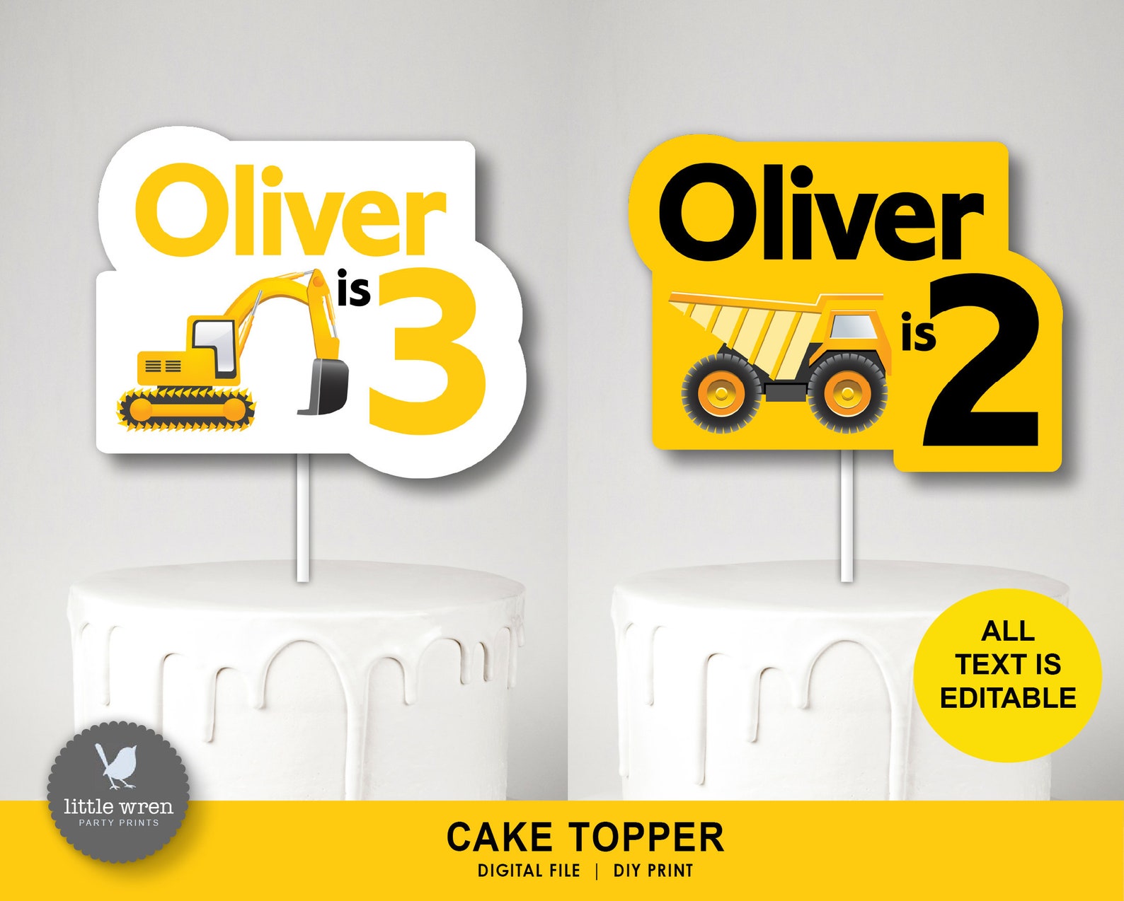 Construction Cake Topper Construction Cake Sign Cake Custom - Etsy ...