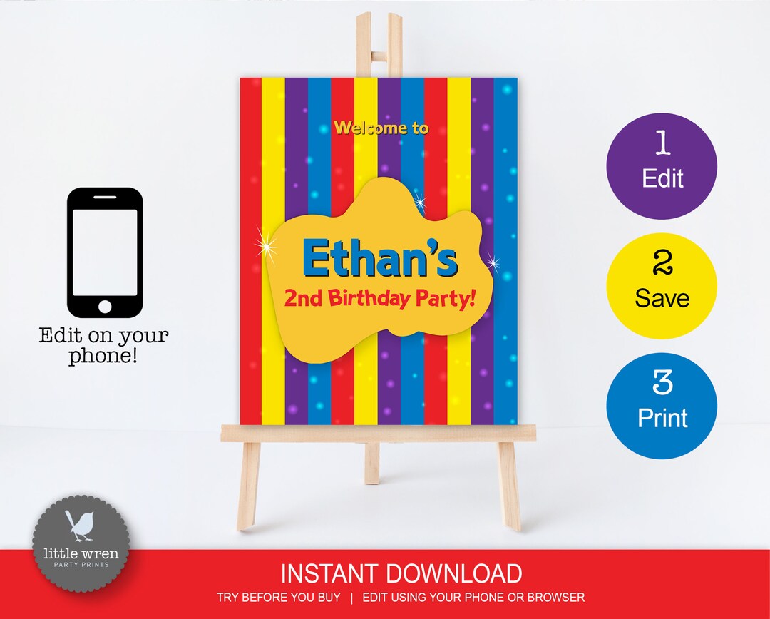 The Wiggles Welcome Sign, INSTANT DOWNLOAD, Wiggles Poster, Wiggles ...