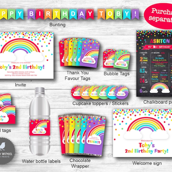 Rainbow Theme Party - Etsy