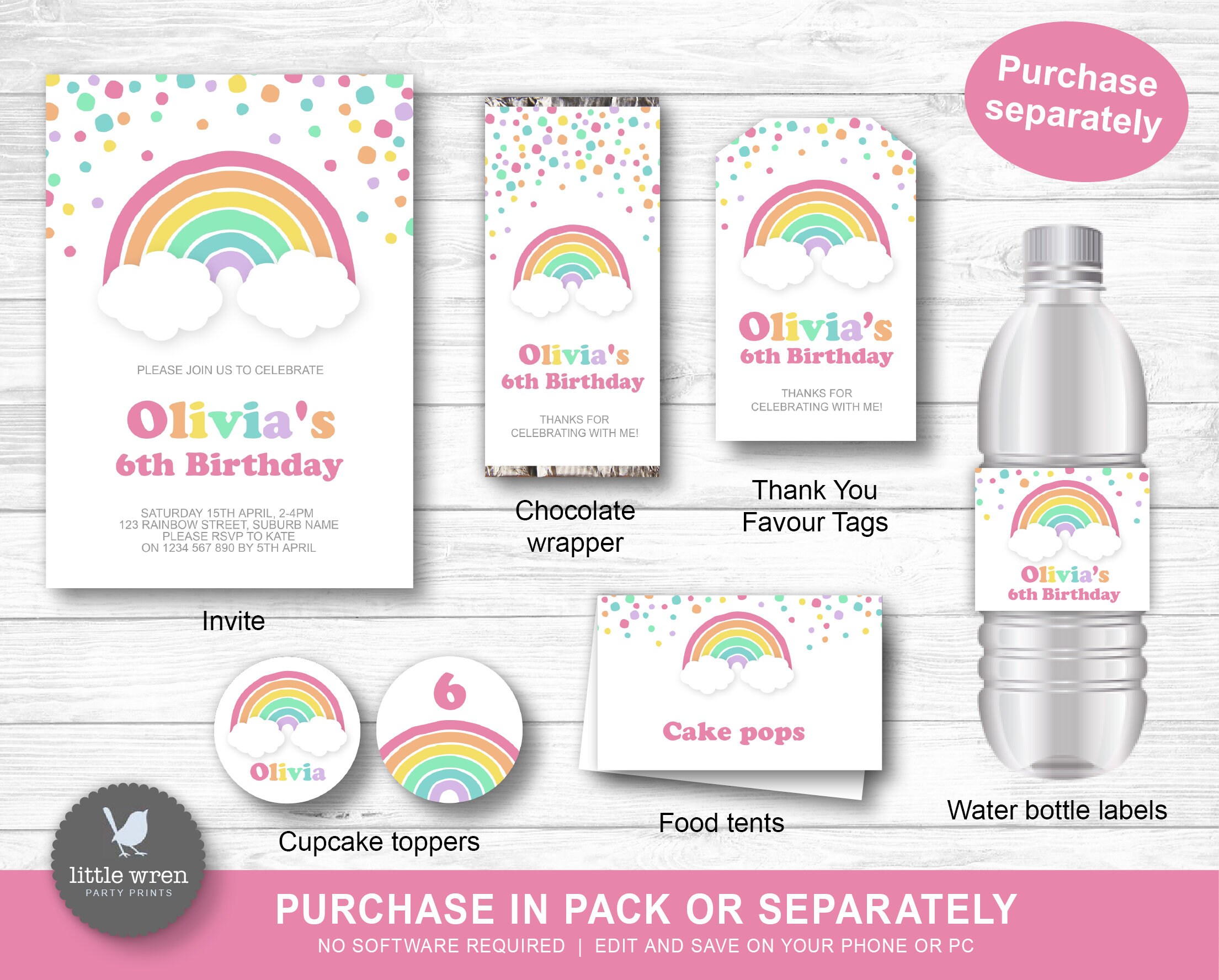 Rainbow Party Chalkboard, INSTANT DOWNLOAD, Milestone Board, Birthday ...