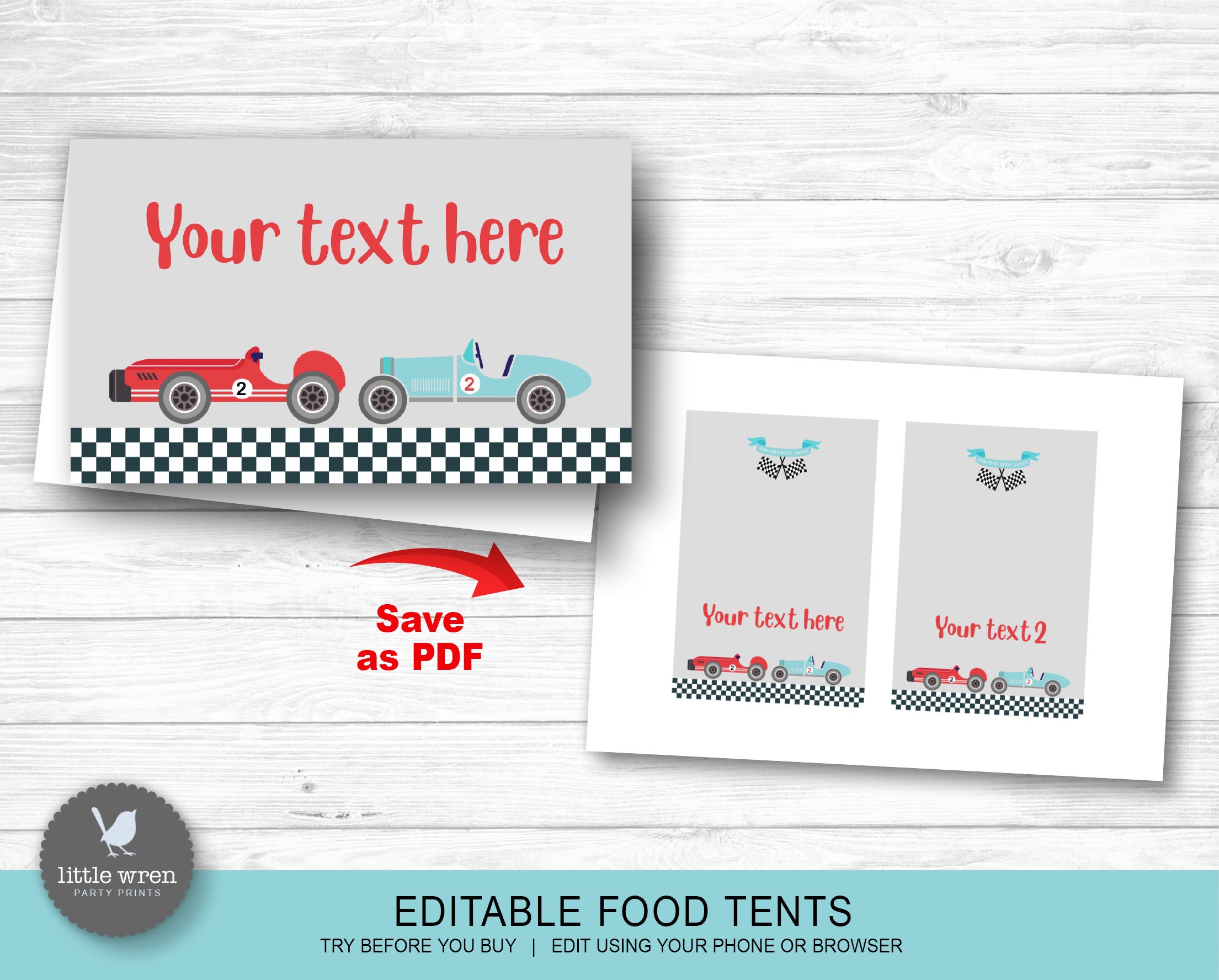 Racing Car Invitation, INSTANT DOWNLOAD, Vintage Car Invite, Roadster ...