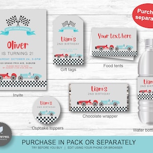 Racing Car Invitation, INSTANT DOWNLOAD, Vintage Car Invite, Roadster ...