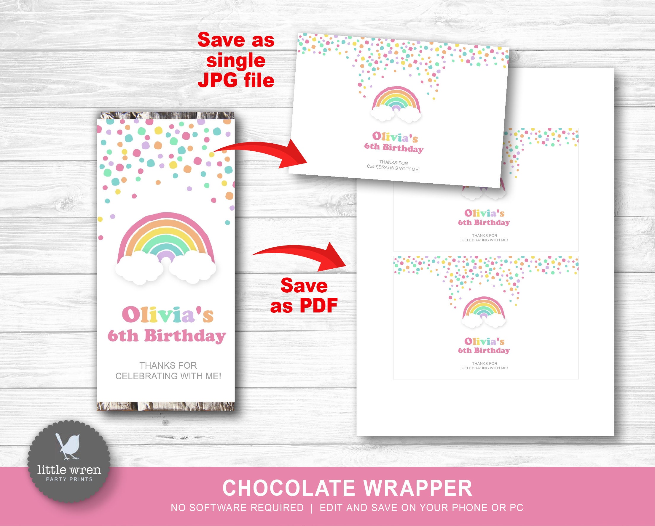 Rainbow Party Chalkboard, INSTANT DOWNLOAD, Milestone Board, Birthday ...